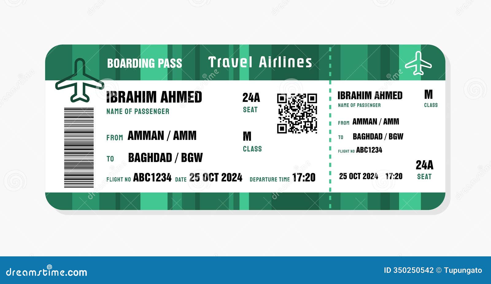 Ticket to Baghdad, Iraq stock vector. Illustration of ticket - 350250542