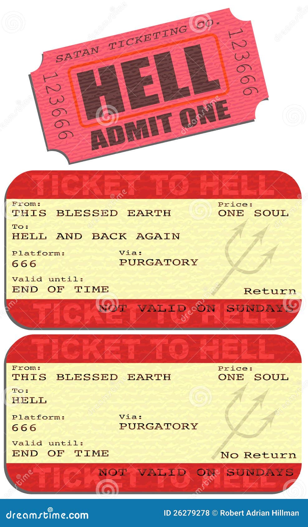 Ticket to hell stock vector. Illustration of text, hell - 26279278