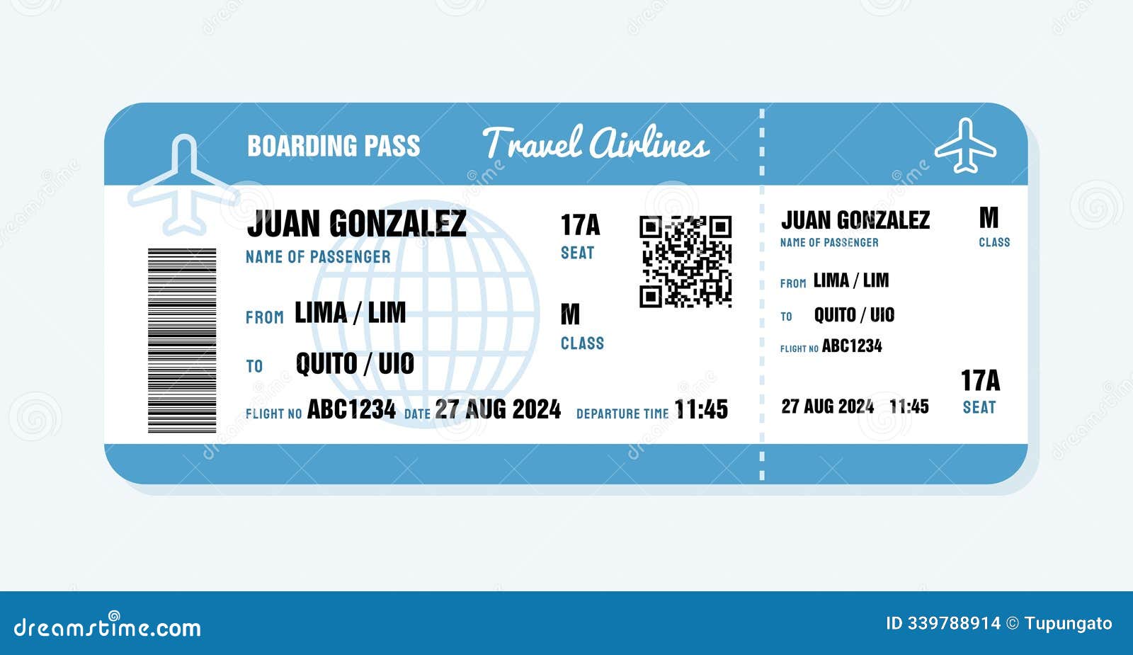 Ticket to Lima, Peru stock vector. Illustration of departure - 339788914