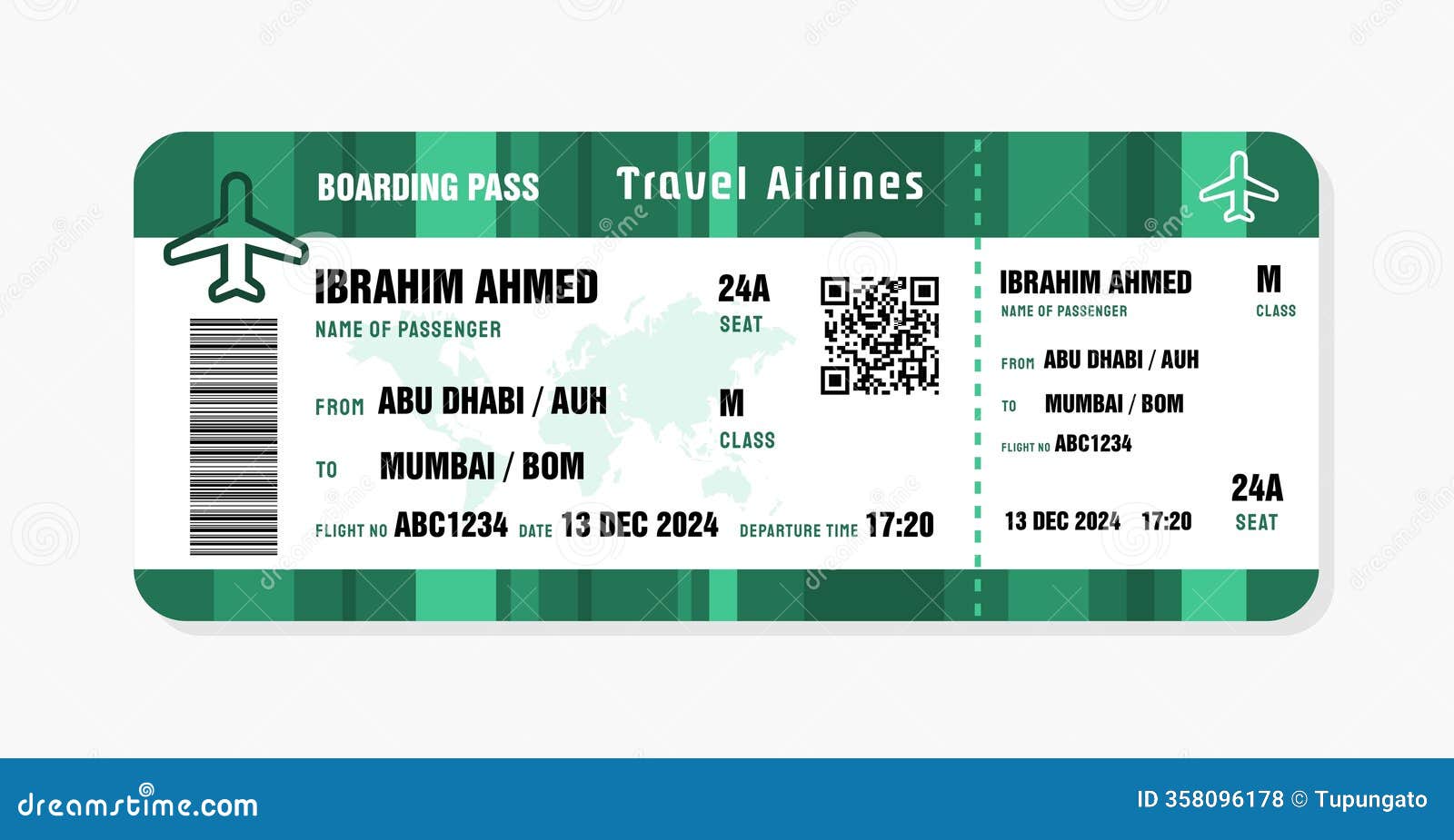 Ticket to Mumbai, India stock vector. Illustration of paper - 358096178