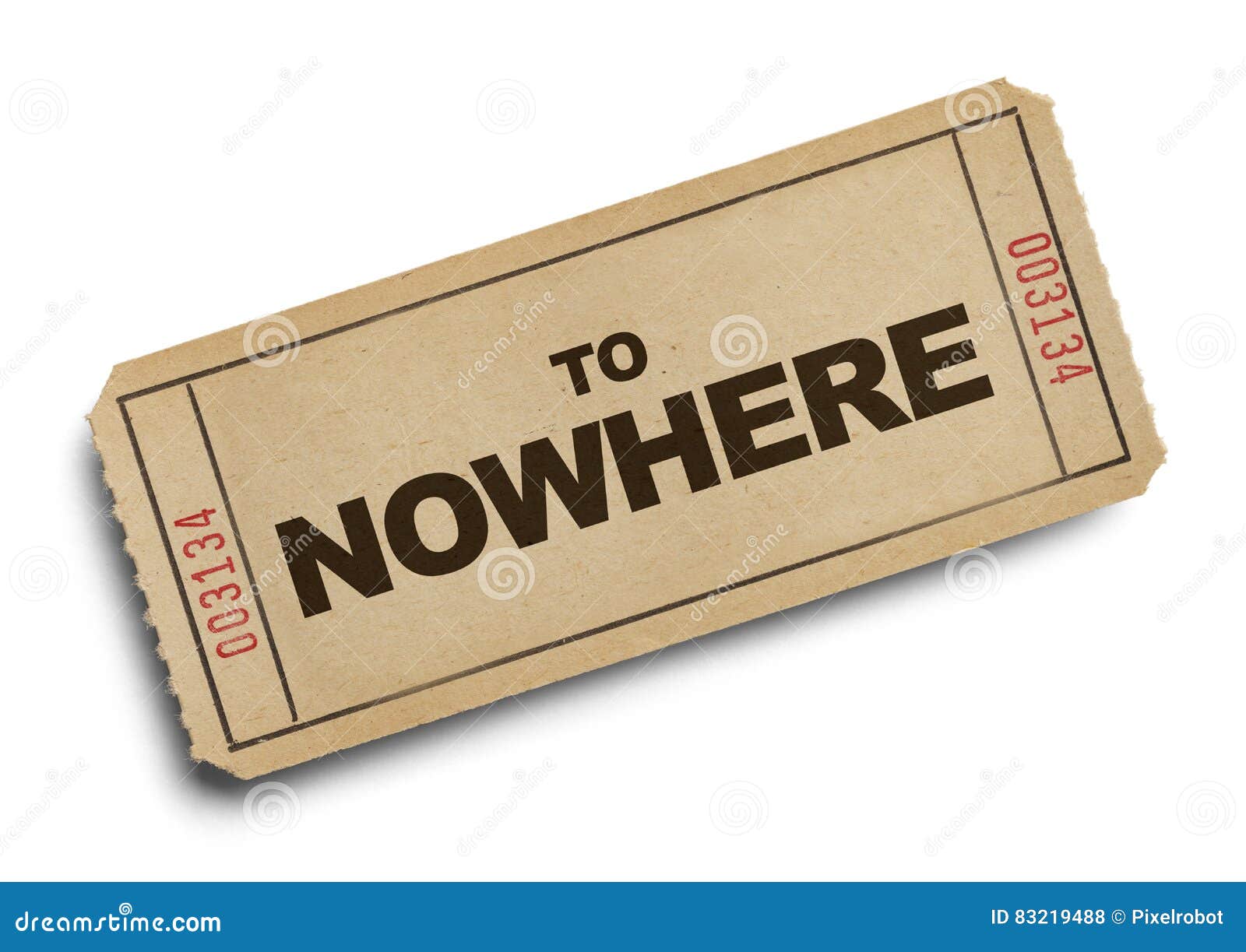 Ticket to Nowhere stock photo. Image of ticket, background - 83219488