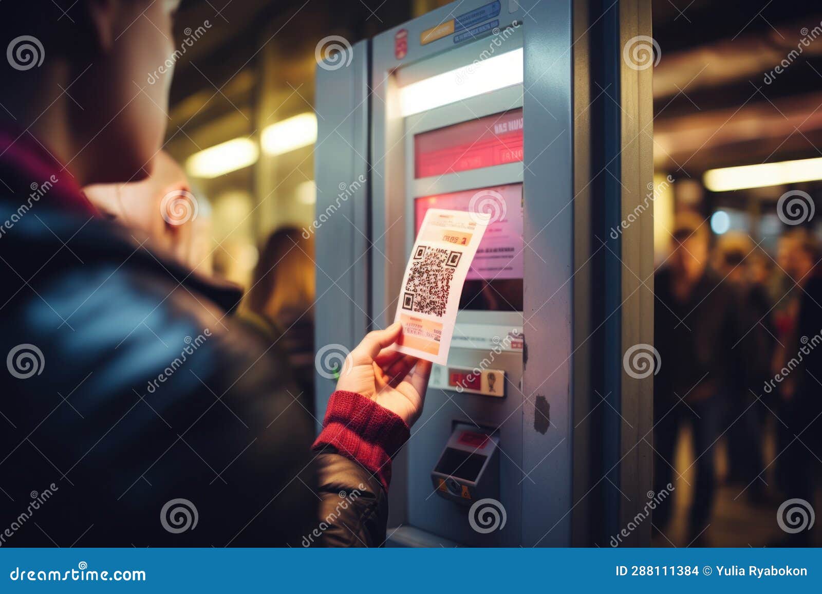 Ticket Touch Pay Railway Station. Generate Ai Stock Illustration ...