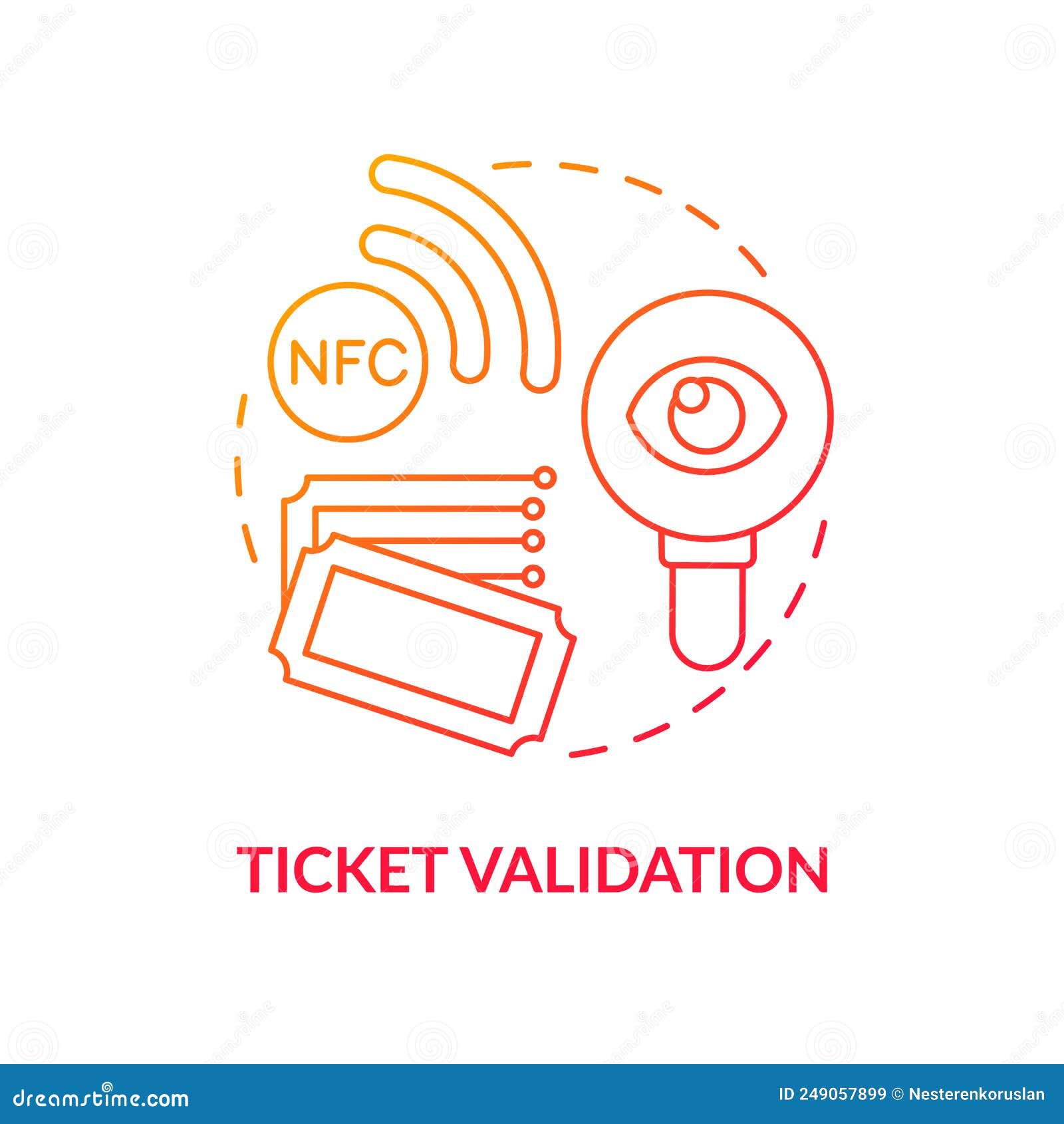Ticket Validation Red Gradient Concept Icon Stock Vector - Illustration ...