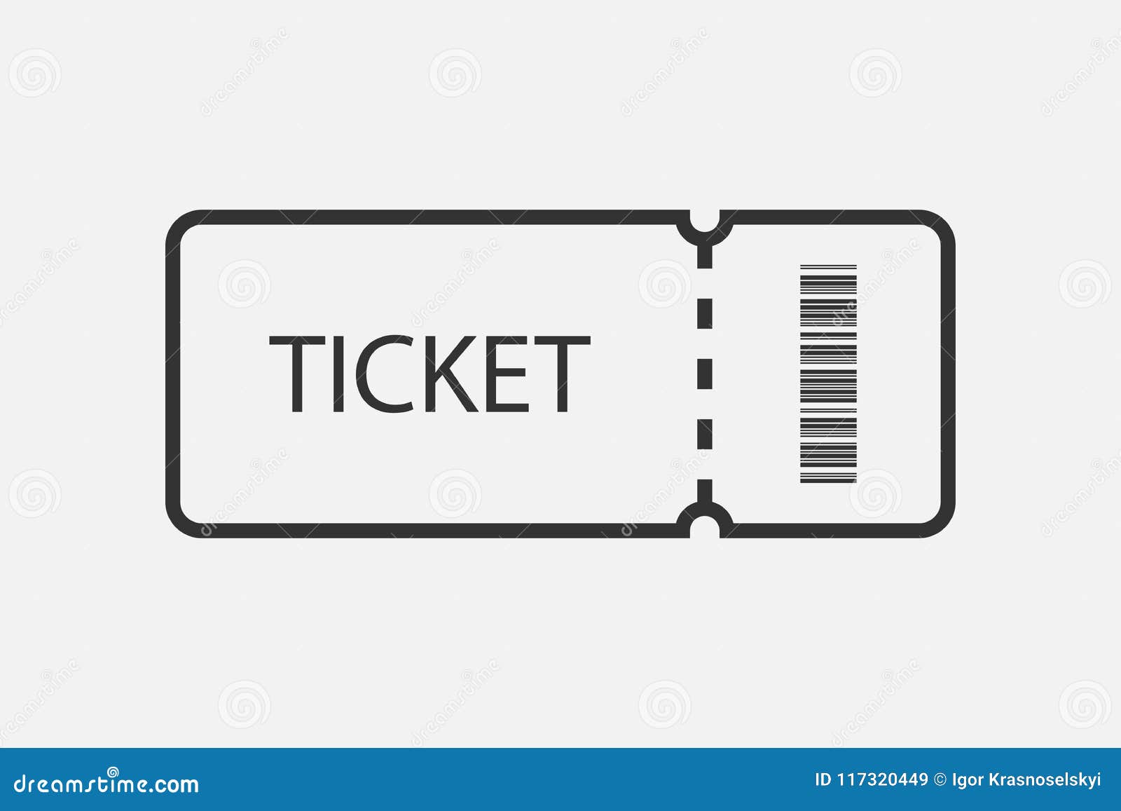 Ticket Vector Icon in Line Design. Ticket Icon with Barcode Stock ...