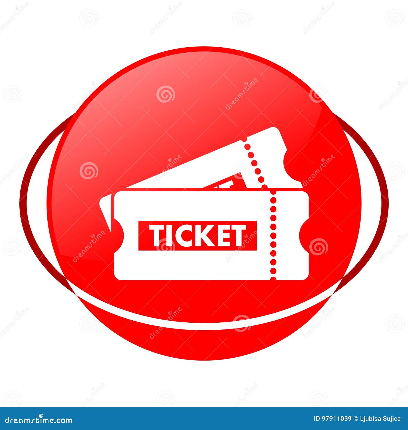 Ticket Vector Illustration, Red Icon Stock Vector - Illustration of ...