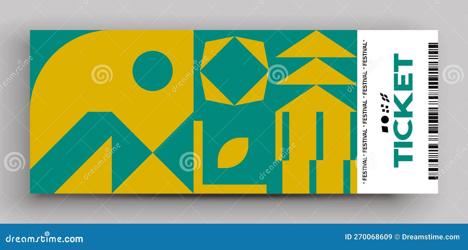 Ticket Vector Template Layout with Abstract Pattern Design Graphics ...
