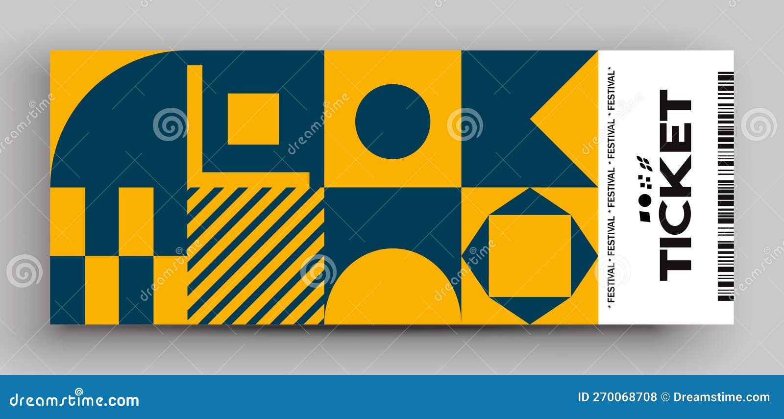 Ticket Vector Template Layout with Abstract Pattern Design Graphics ...