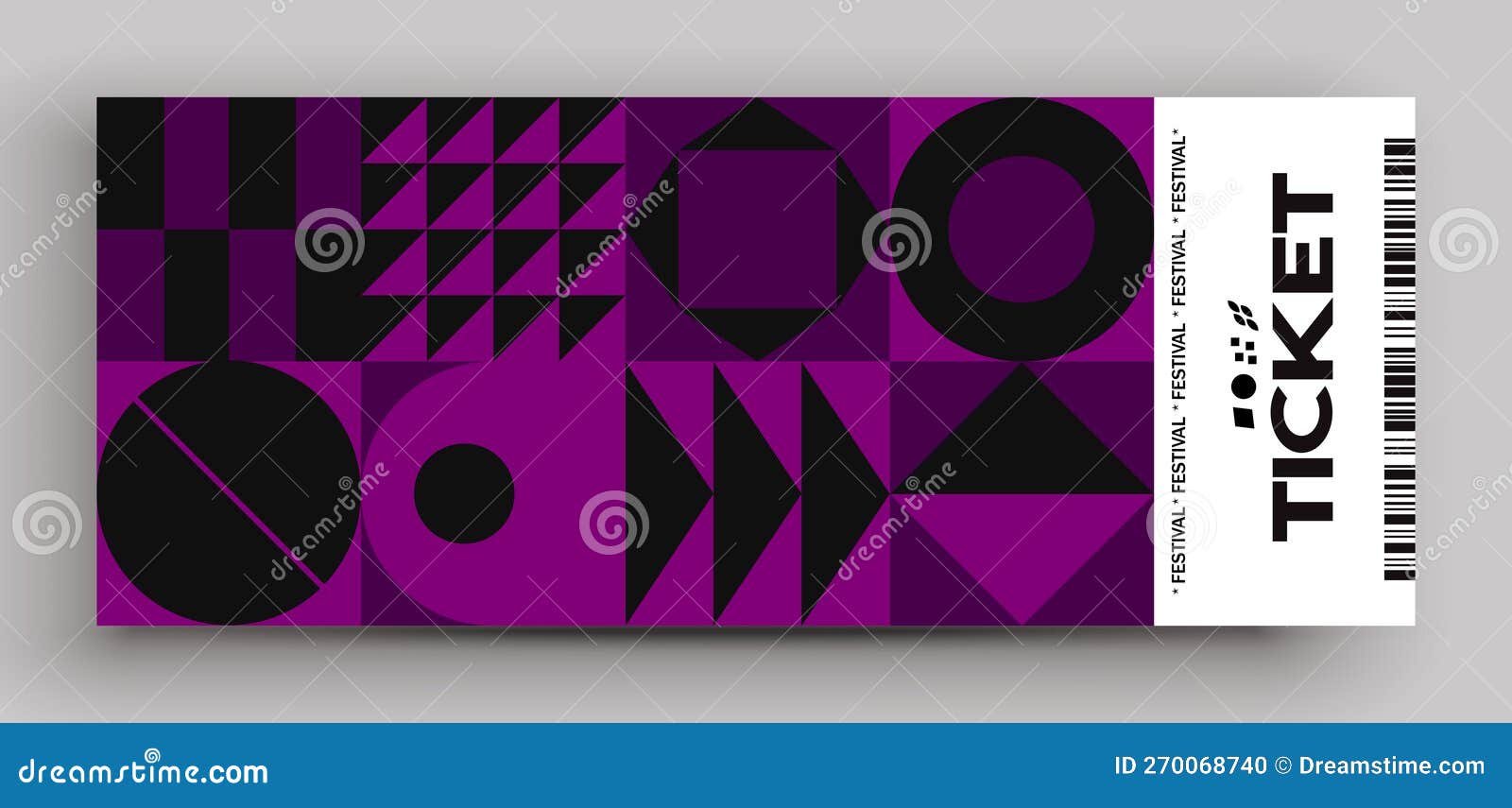 Ticket Vector Template Layout with Abstract Pattern Design Graphics ...