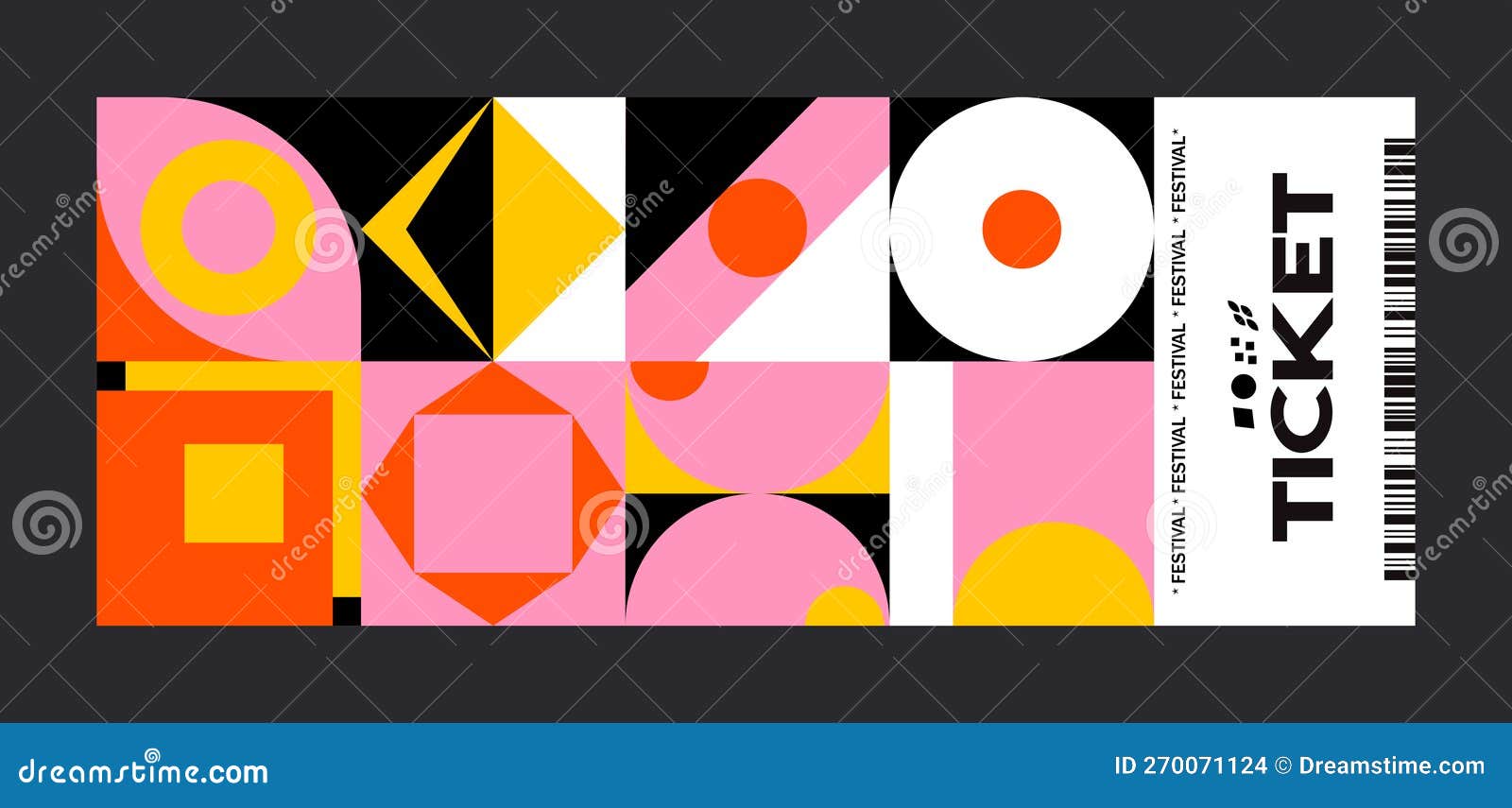 Ticket Vector Template Layout with Abstract Pattern Design Graphics ...