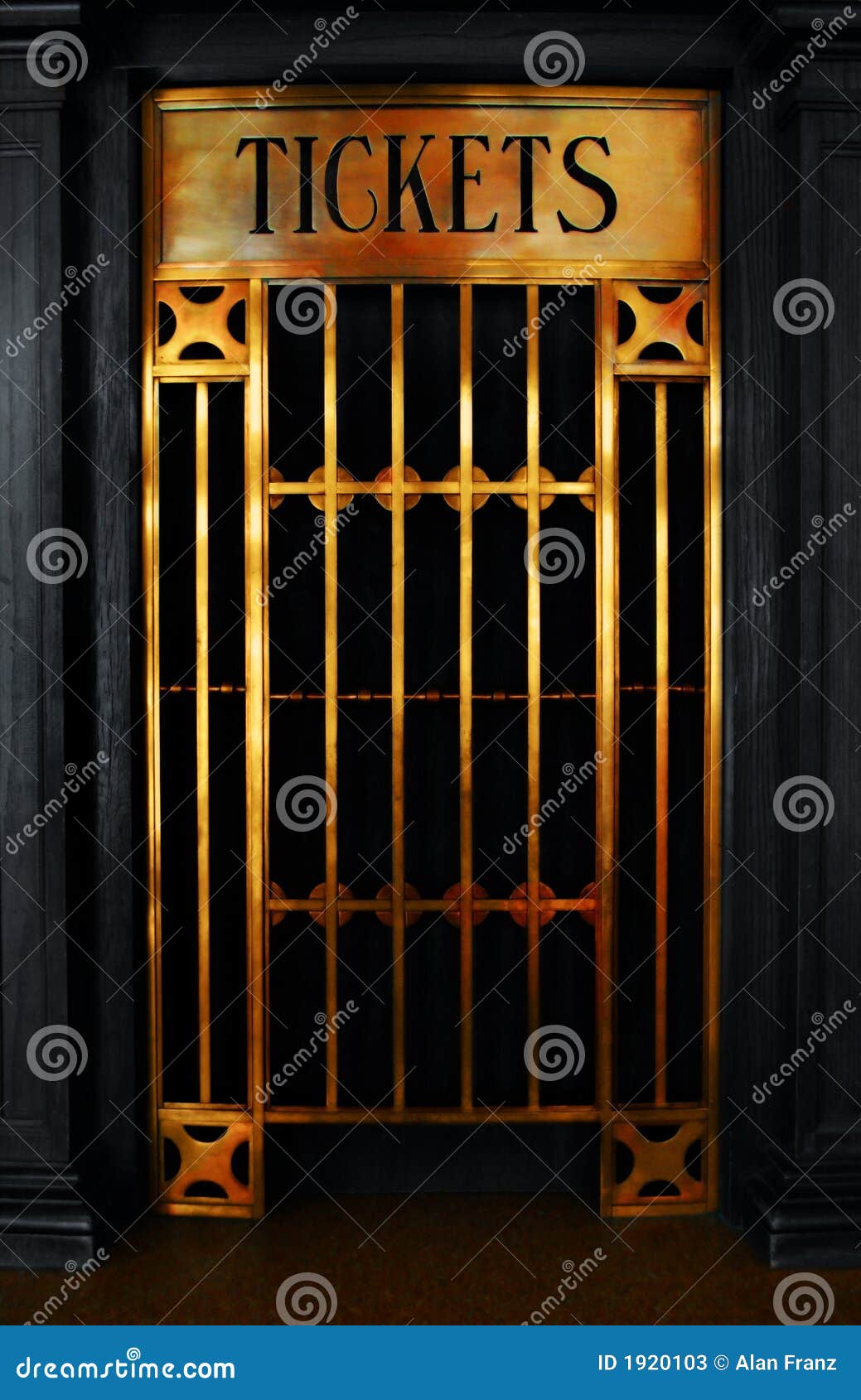 Ticket Window Sign In White Text, With A Green And Brick Background ...