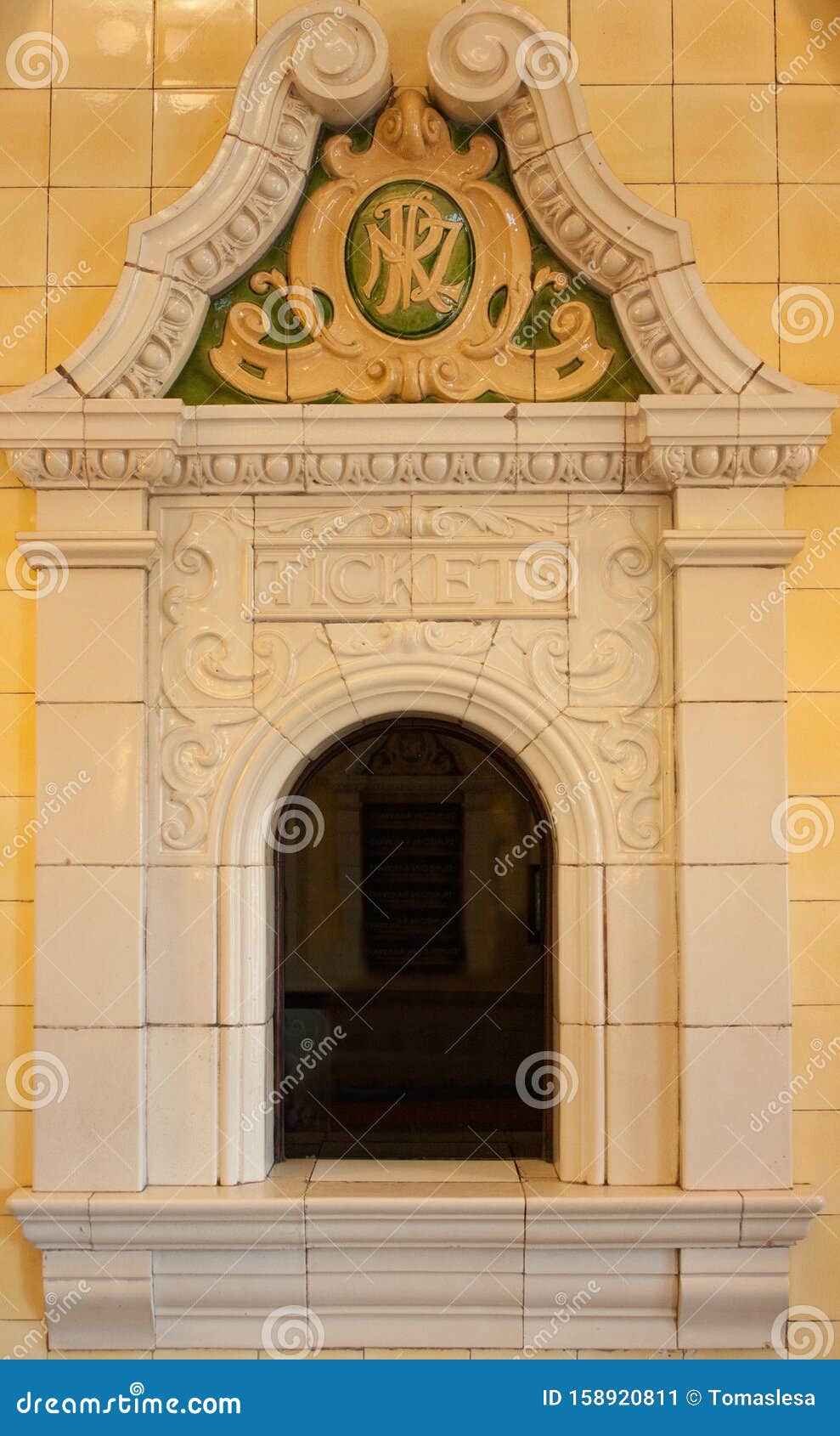 A Ticket Window in the Dunedin Railway Station in the South Island in ... A Ticket Window in the Dunedin Railway Station in the South Island in ...