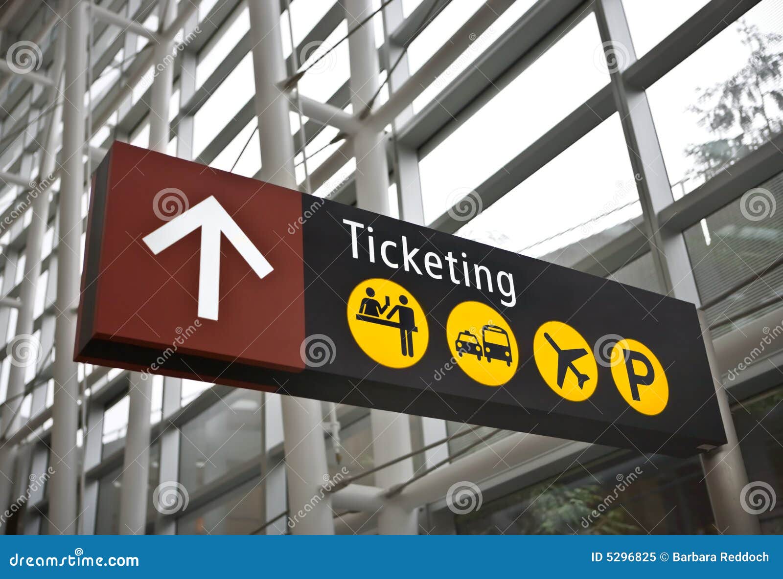 Ticketing Sign at Seattle Airport Stock Image - Image of directions ...