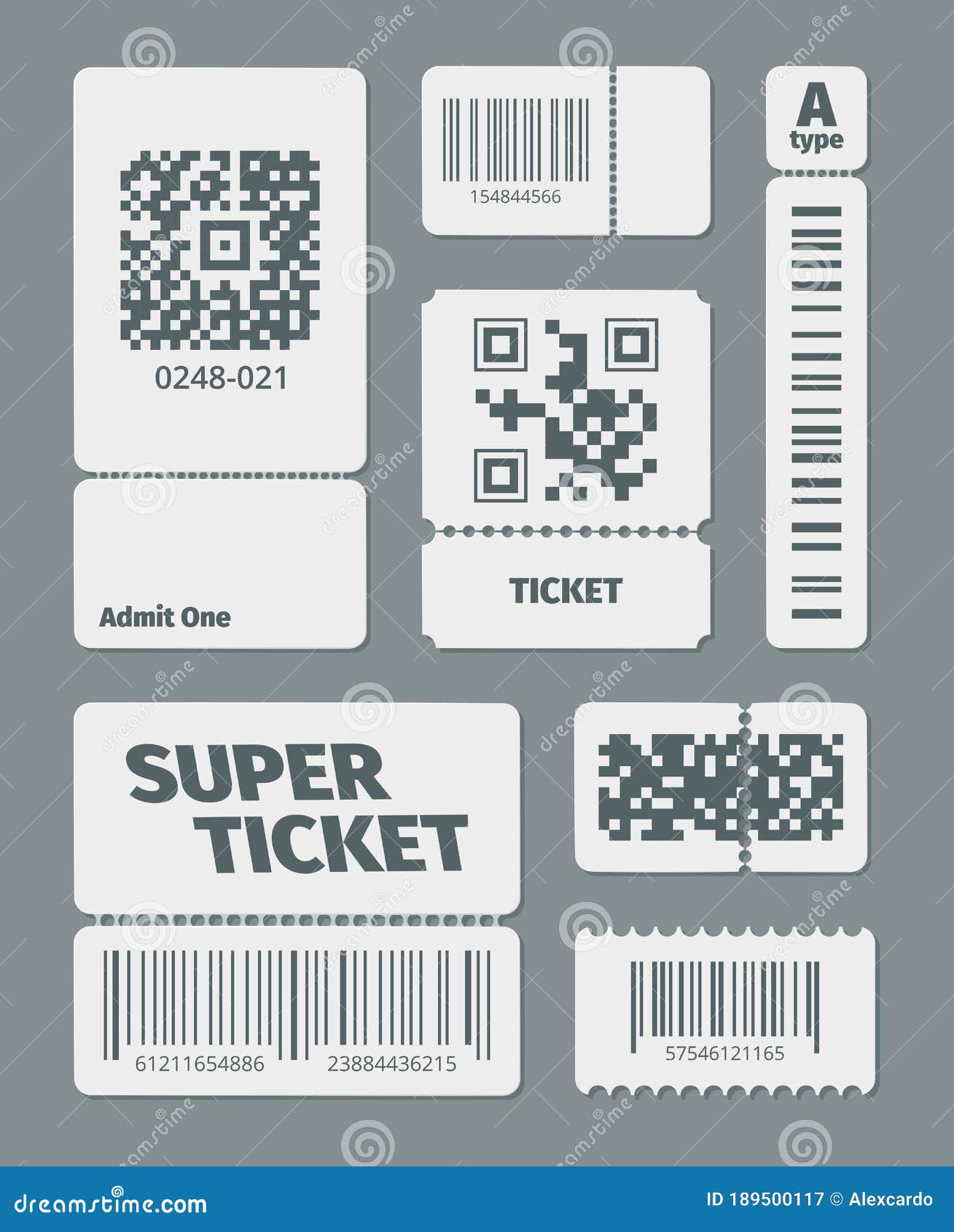 Tickets with Barcode Qr Code Set. Documents Standard Barcode and Latest ... Tickets with Barcode Qr Code Set. Documents Standard Barcode and Latest ...