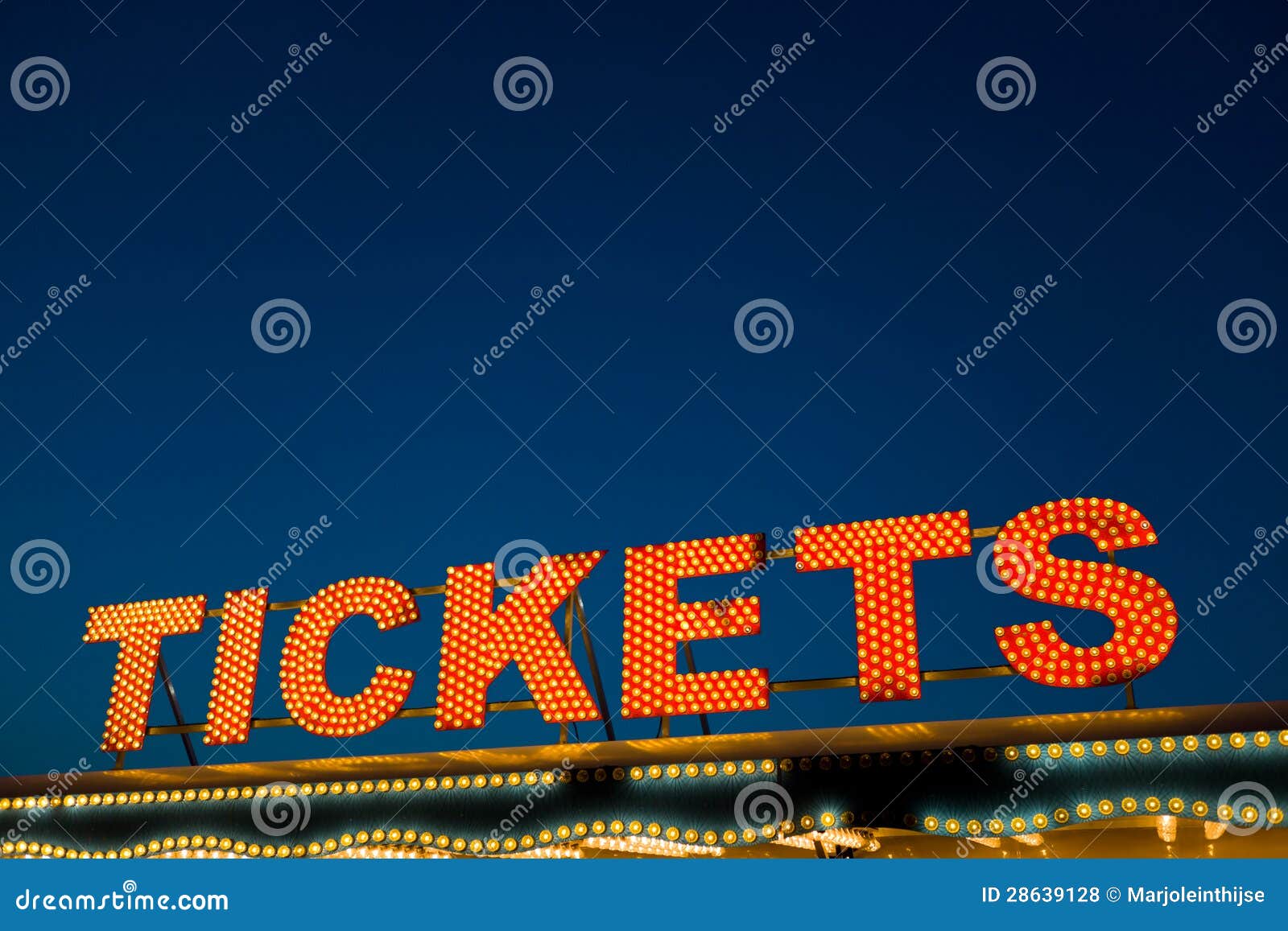Tickets Sign stock photo. Image of colorful, lights, nightlife - 28639128