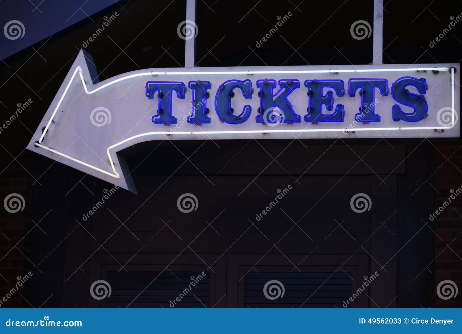Tickets Sign in Arrow Shape Stock Image - Image of ticket, neon: 49562033