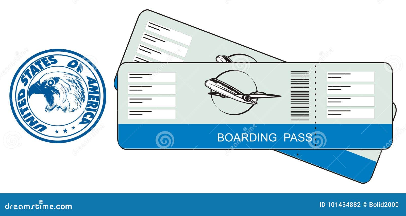 Tickets with stamp stock illustration. Illustration of turbines - 101434882