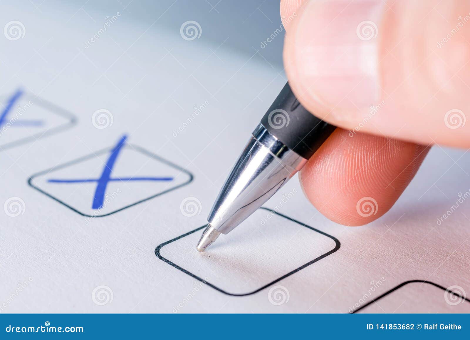 Ticking a Field on a Document Stock Photo - Image of questionnaire ...