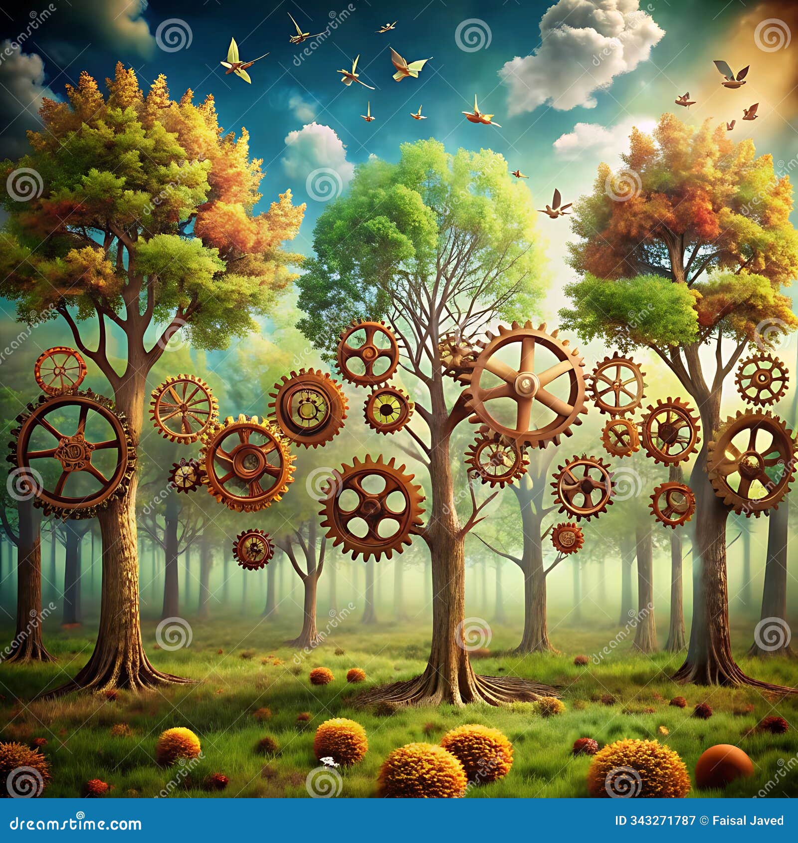 Ticking Whimsy: Exploring the Enchanted Clockwork Forest of Gears and ...