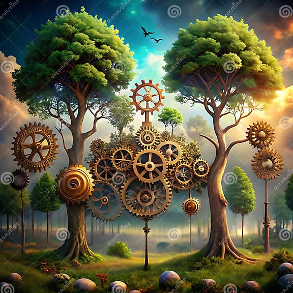 Ticking Whimsy: Exploring the Enchanted Clockwork Forest of Gears and ...