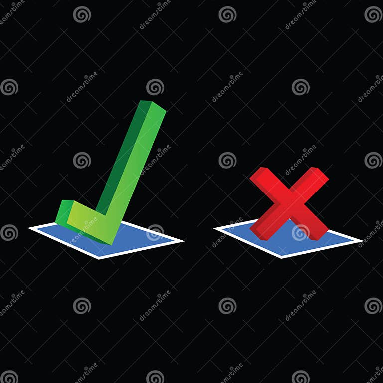 Ticking yes or no vector stock vector. Illustration of page - 47156588