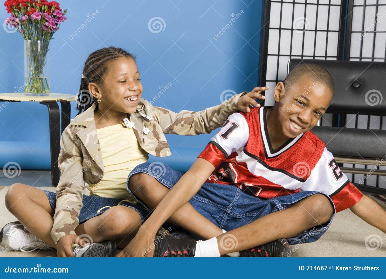 Tickling Her Brother Stock Image | CartoonDealer.com #714667