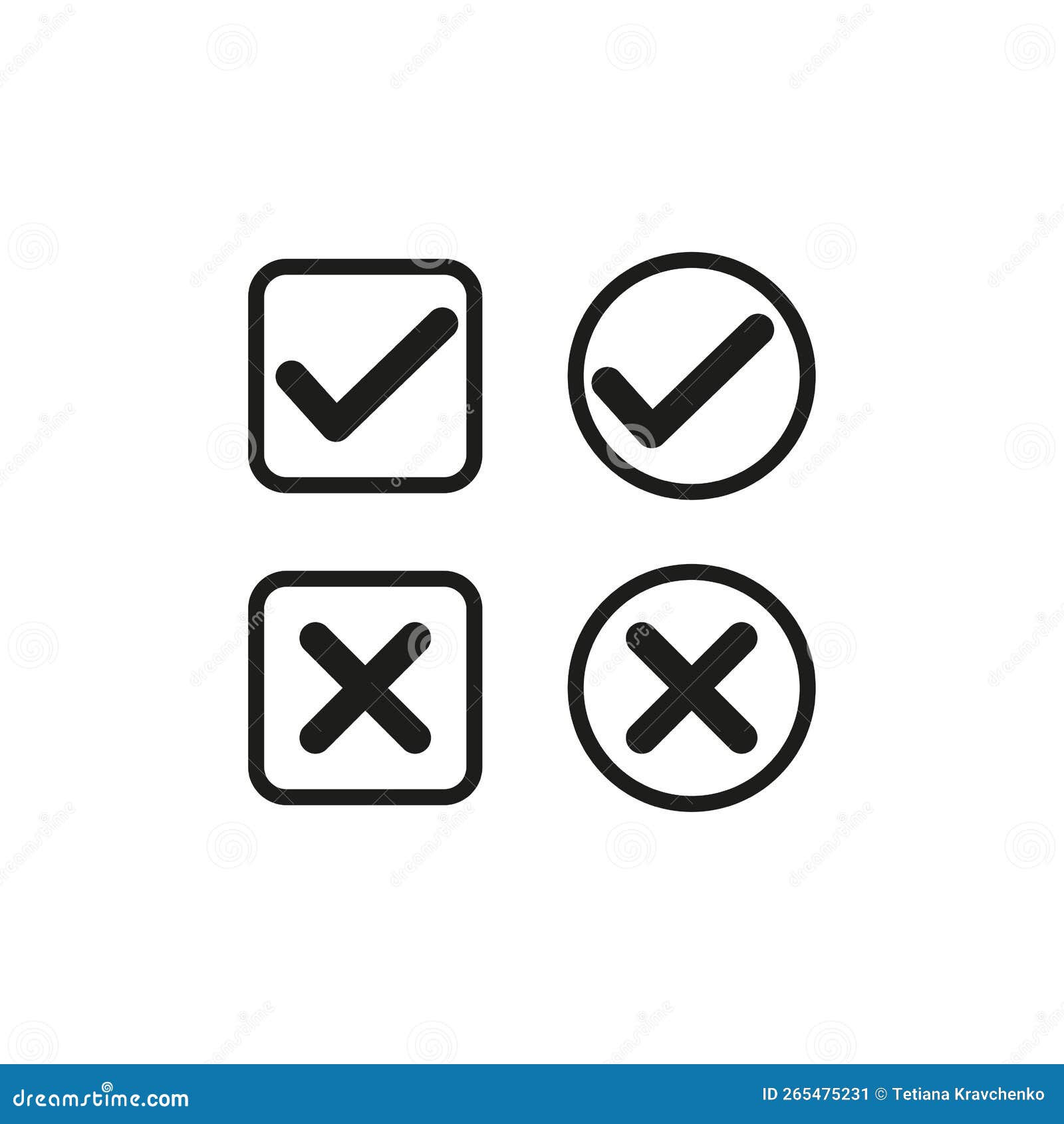 Ticks Crosses Icons. Cross Symbol. Graphic Element. Vector Illustration ...