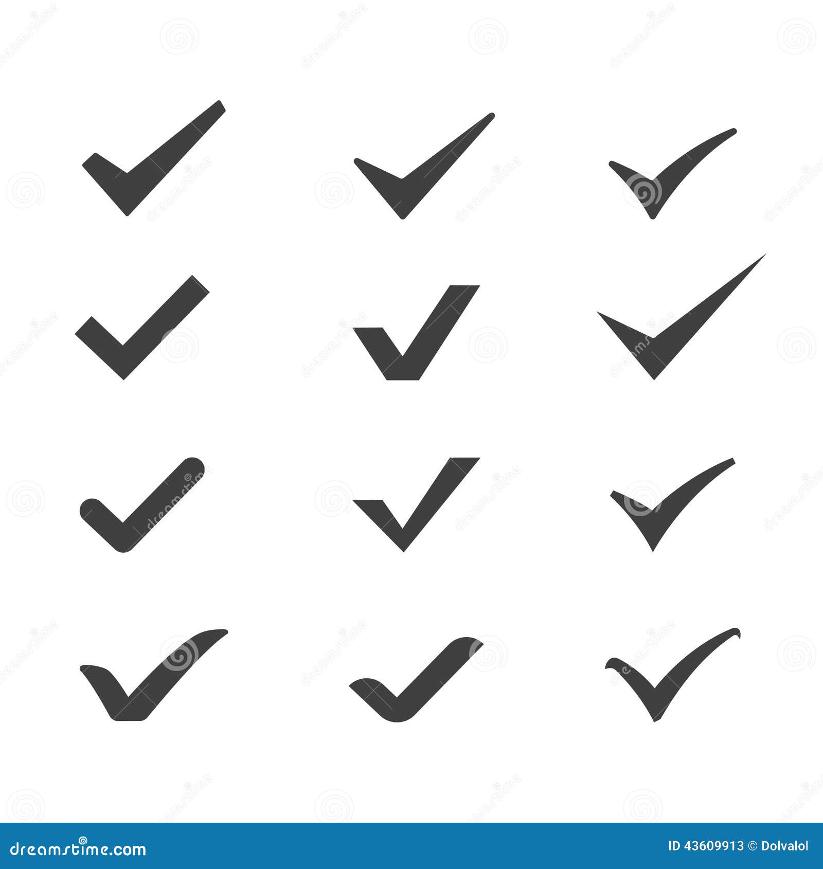 Ticks icons stock vector. Illustration of success, symbol - 43609913