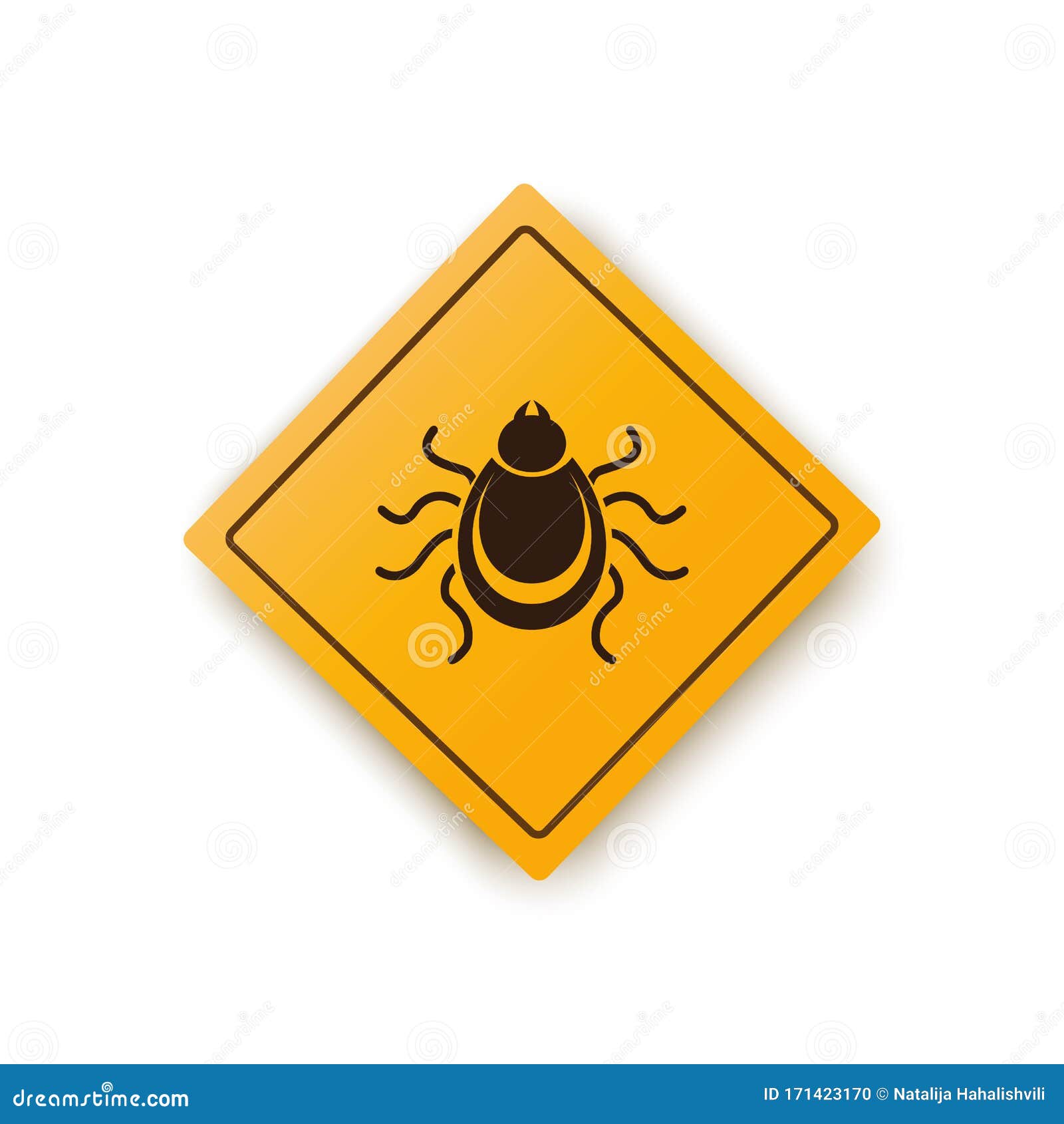 Ticks Warning Mite Bug Icon. Encephalitis Parasite Icon. Vector Of Tick ...