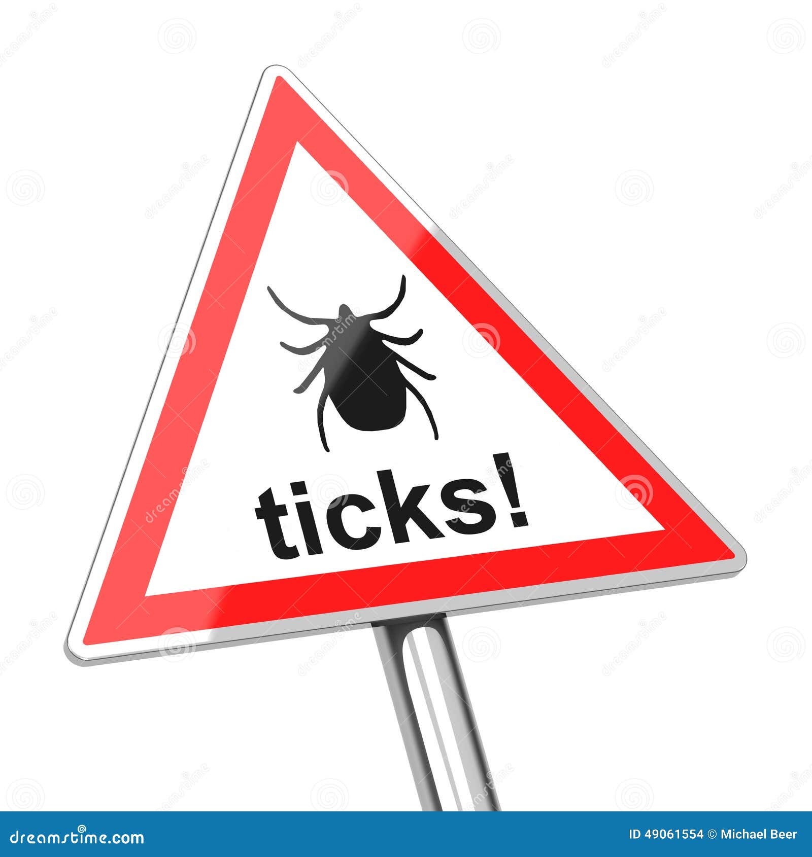 Ticks warning sign stock illustration. Illustration of sickness - 49061554