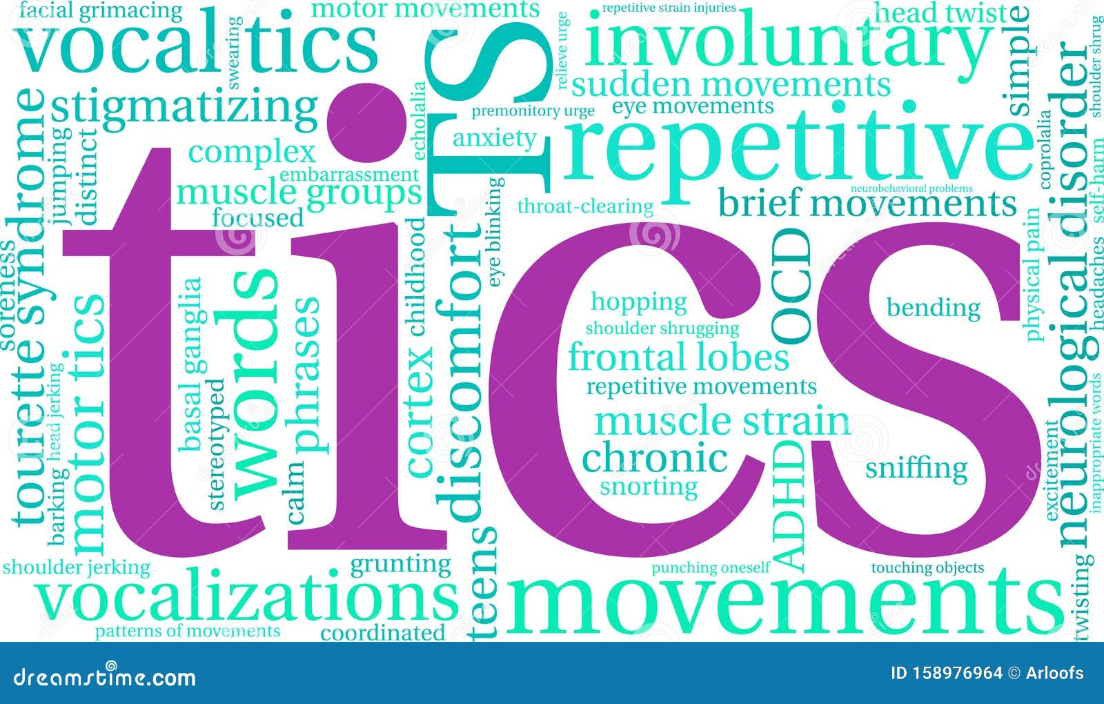 Tics Word Cloud stock vector. Illustration of coprolalia - 158976964