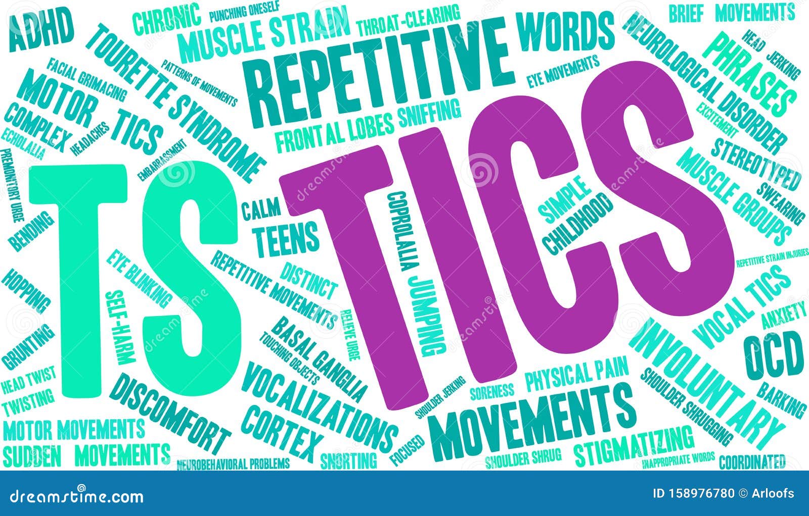 Tics Word Cloud stock vector. Illustration of muscle - 158976780
