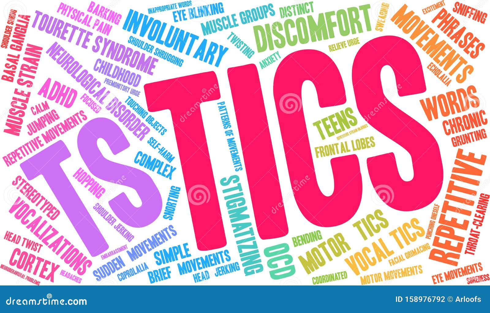 Tics Word Cloud stock vector. Illustration of motor - 158976792