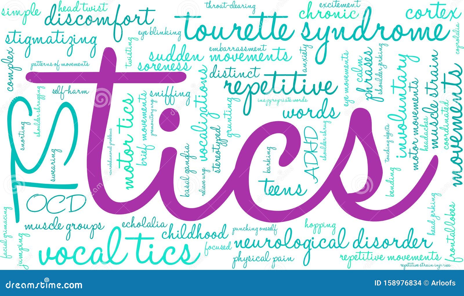 Tics Word Cloud stock vector. Illustration of muscle - 158976834