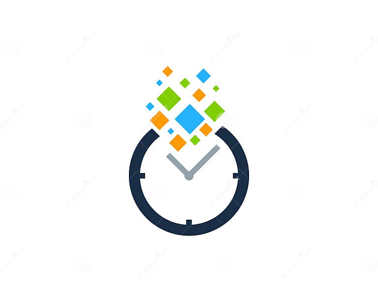 Tid Symbol Logo Design Element Vektor Illustrationer - Illustration av ...