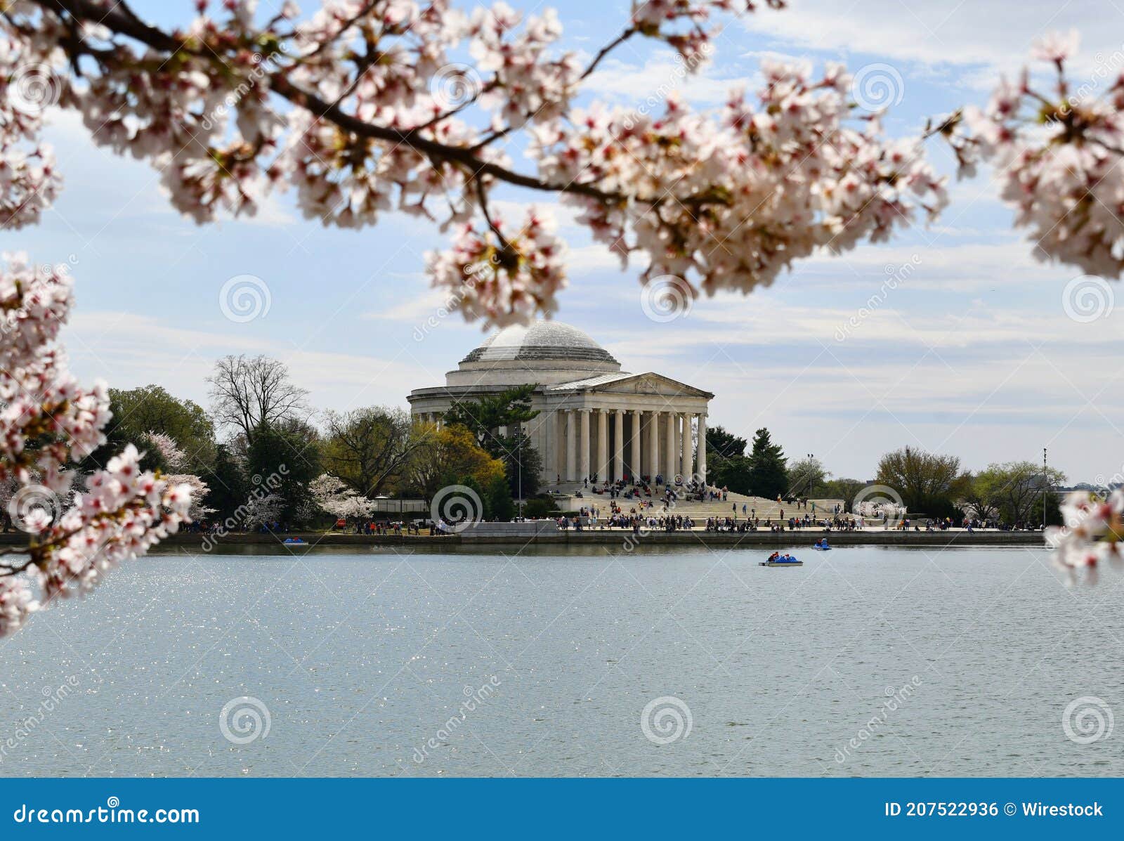 Tidal Basin and Jefferson Memorial during Spring Stock Photo - Image of ...