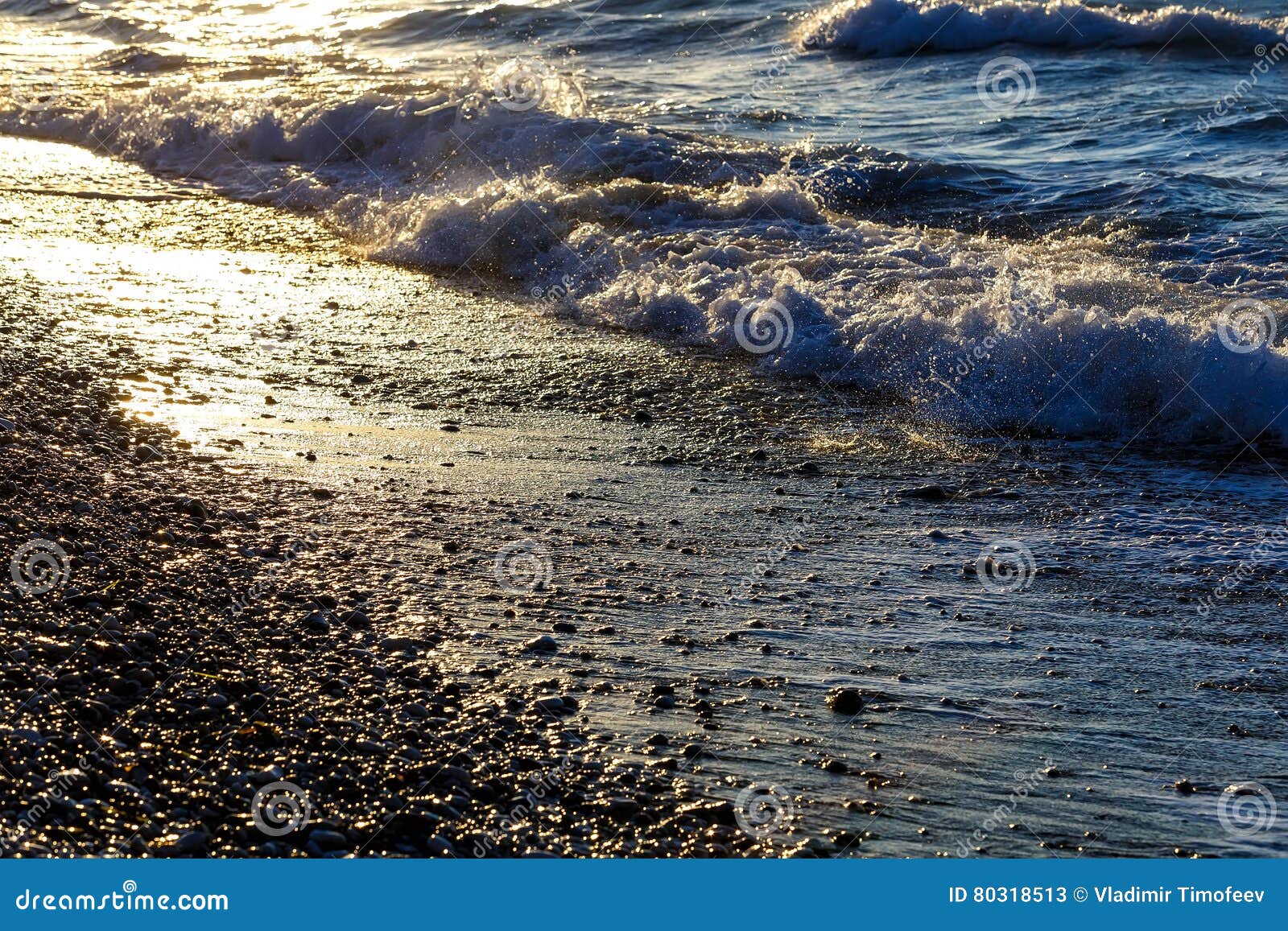 Tidal Bore on Sunset or Sunrise. Toned Stock Image - Image of light ...