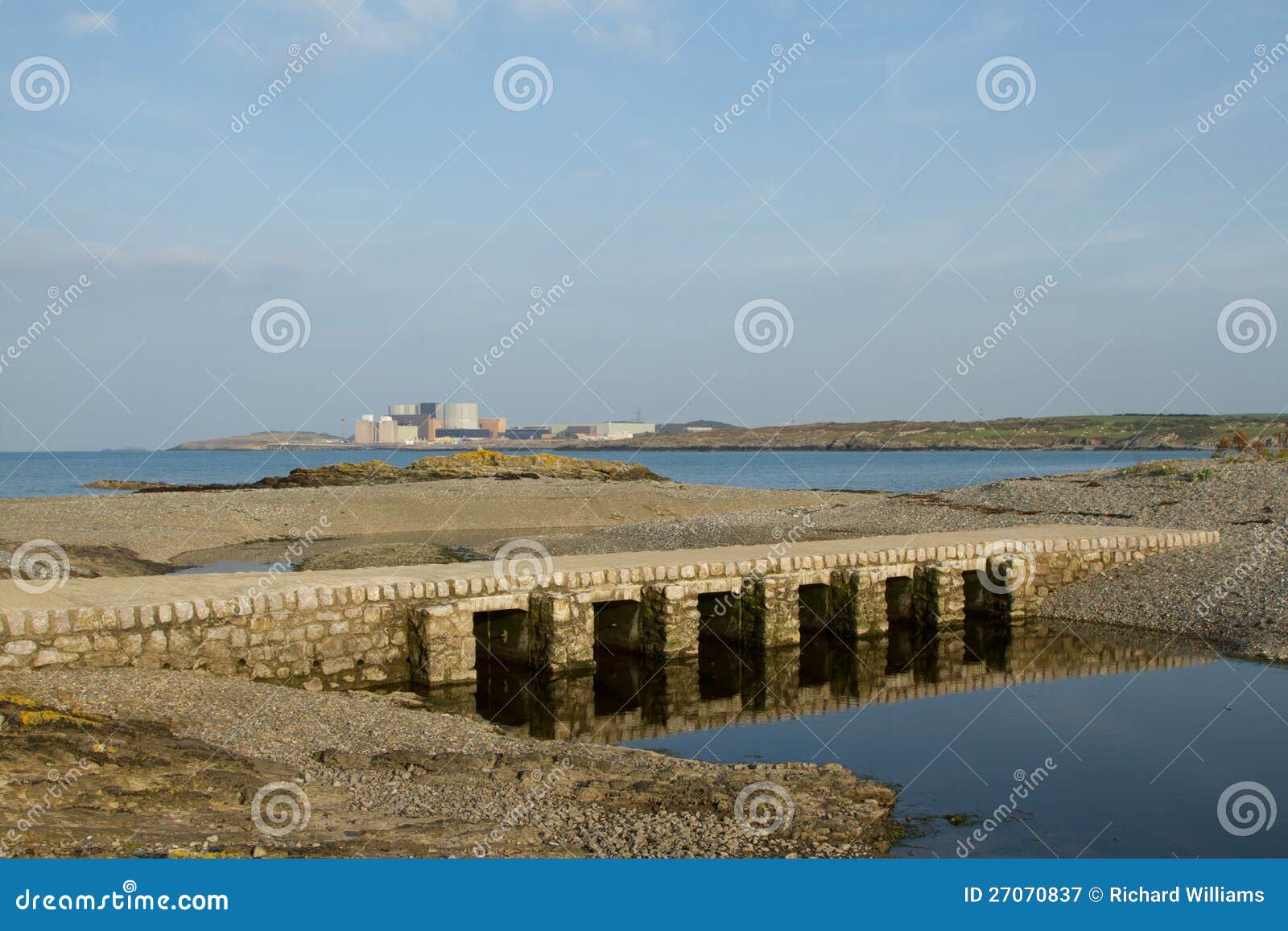 Tidal causeway. stock image. Image of concrete, pebbles - 27070837