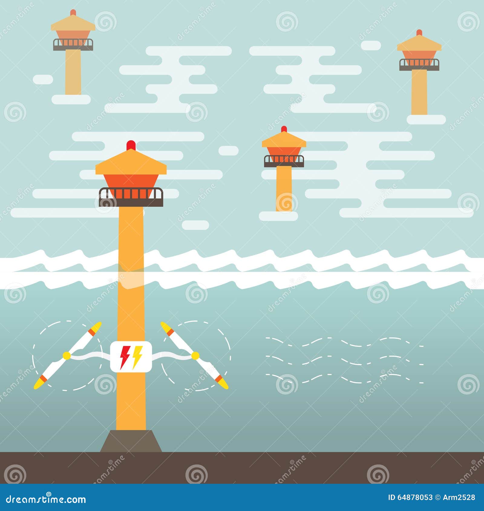 Tidal Graphic Cartoon Vector | CartoonDealer.com #46541741