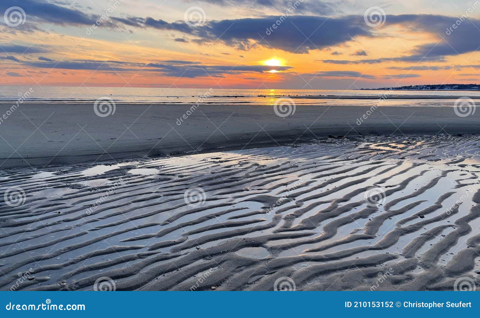 Sunset at Harding`s Beach in Chatham, Cape Cod Stock Photo - Image of ...