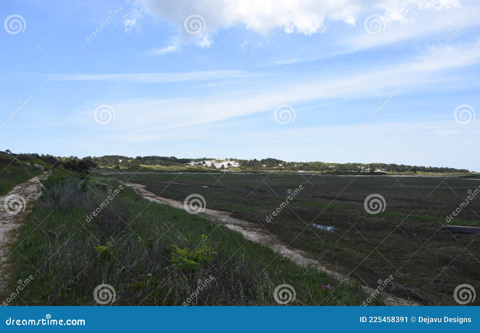 Tidal Flats and Path Ways Along the Outer Cape Stock Image - Image of ...