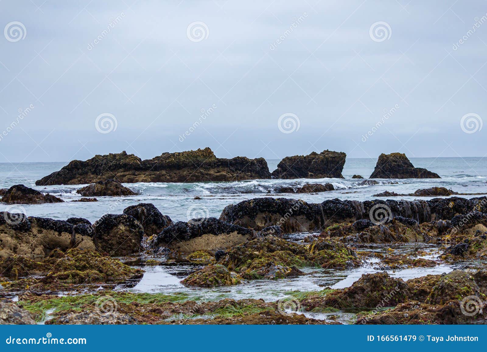 Tidal Pools with Ocean Waves Crashing Over Rocks Stock Image - Image of ...