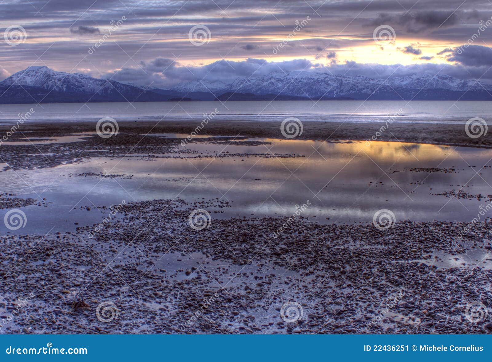 Tidal Water Flowing at Sunset Stock Image - Image of riffles, patterns ...
