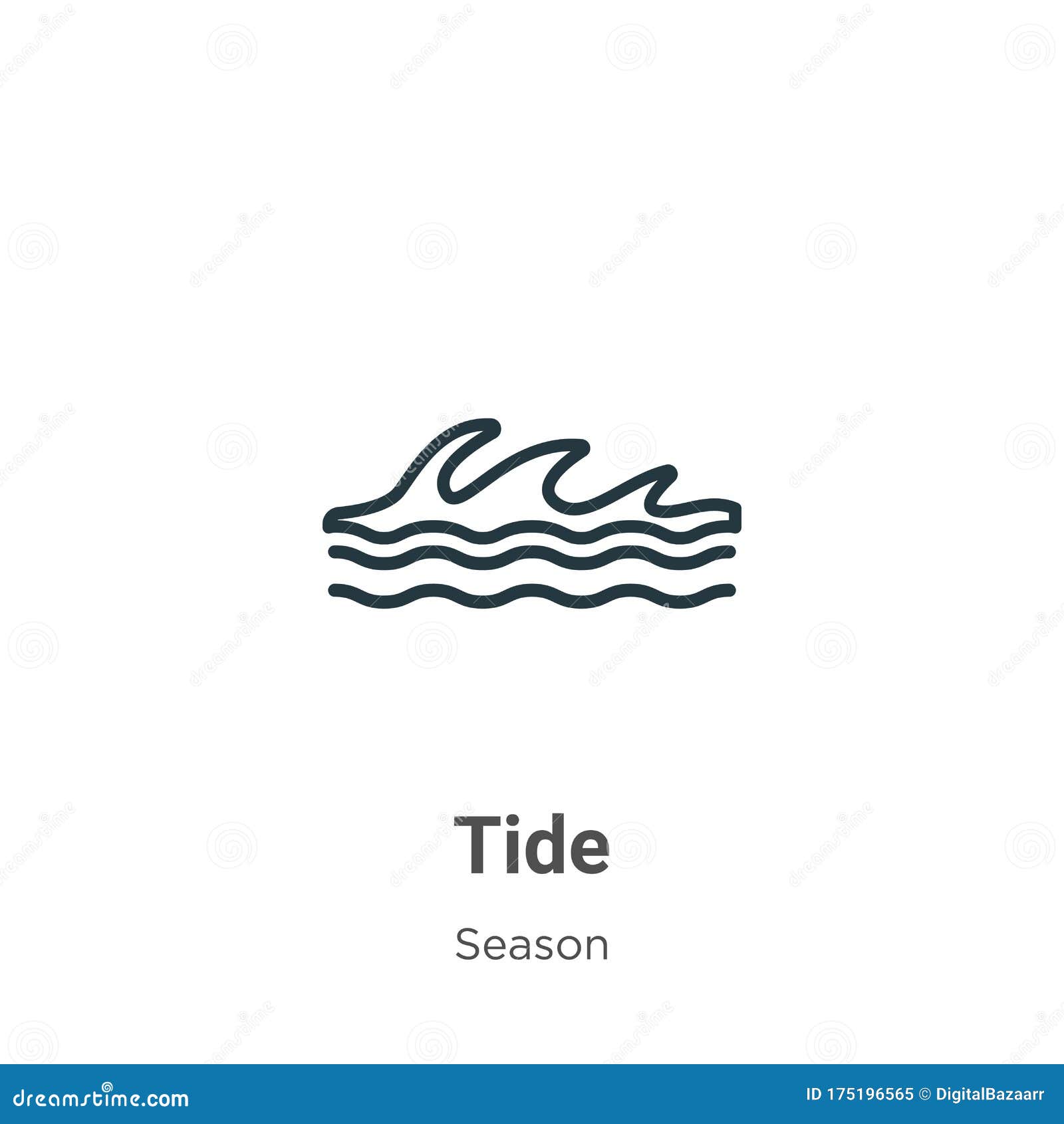 Tide Outline Vector Icon. Thin Line Black Tide Icon, Flat Vector Simple ...