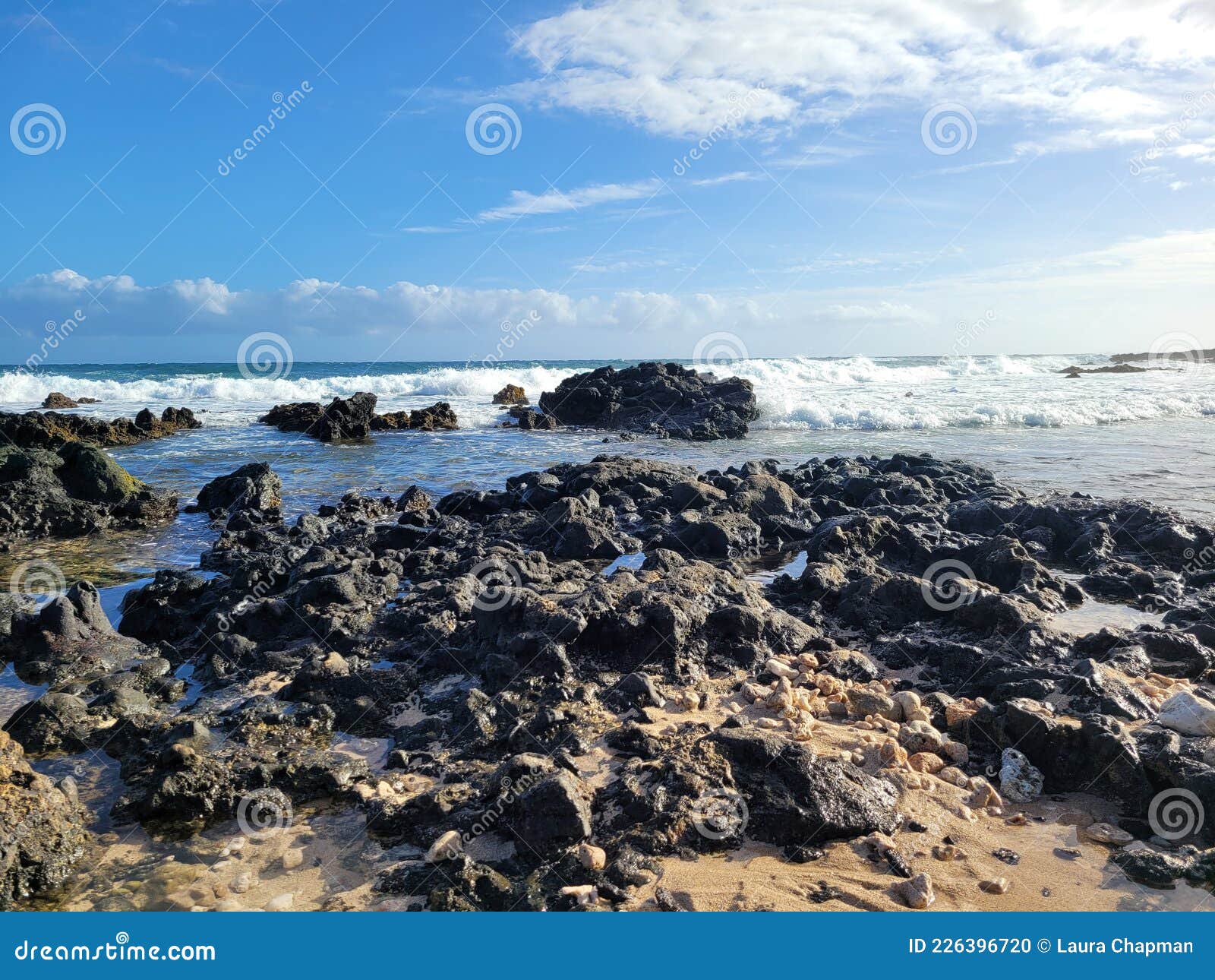 Tide Pools Lava Rocks Waikiki Stock Photo - Image of rocks, ocean ...