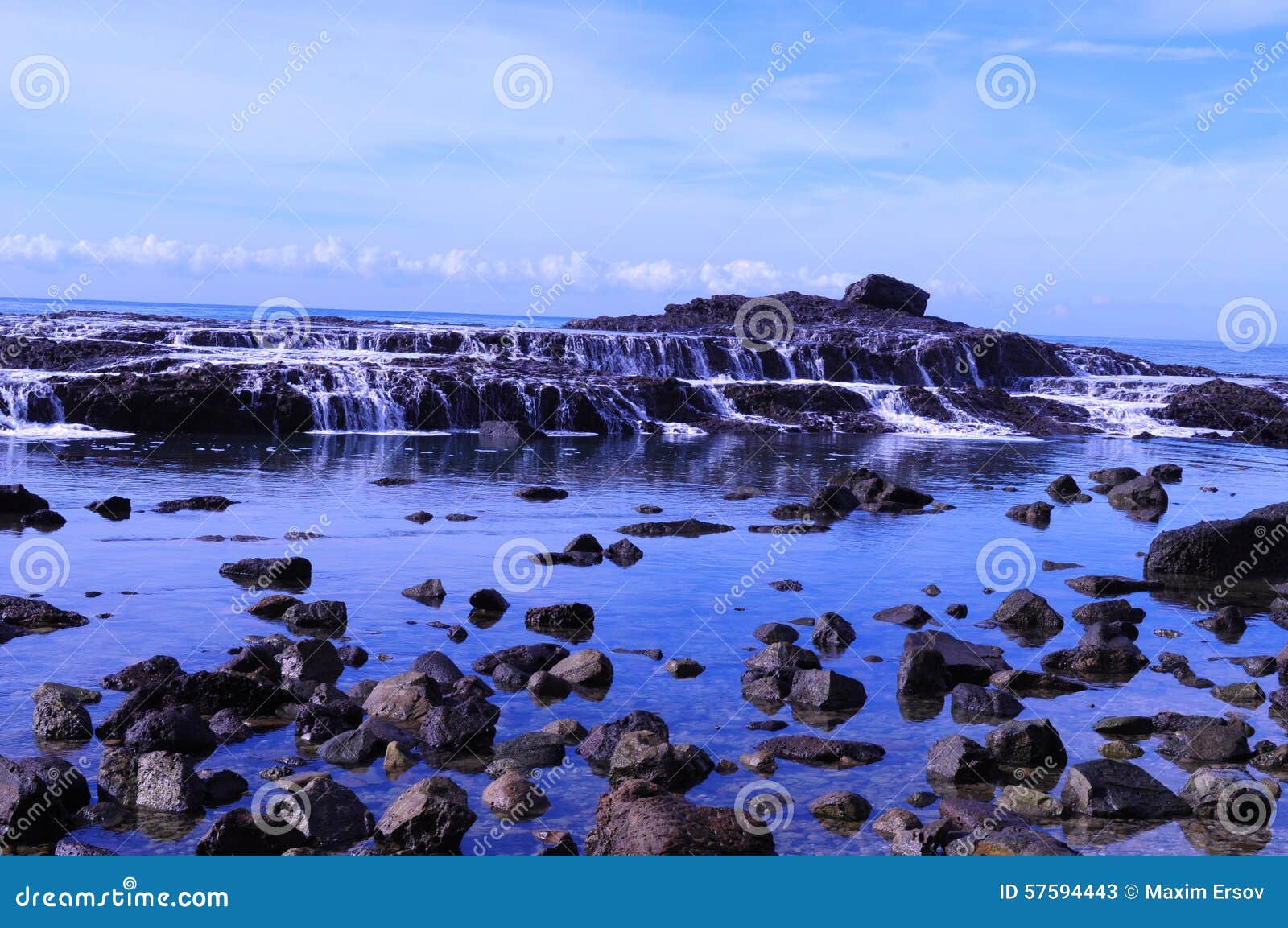 Tide waterfalls stock image. Image of landscape, shore - 57594443
