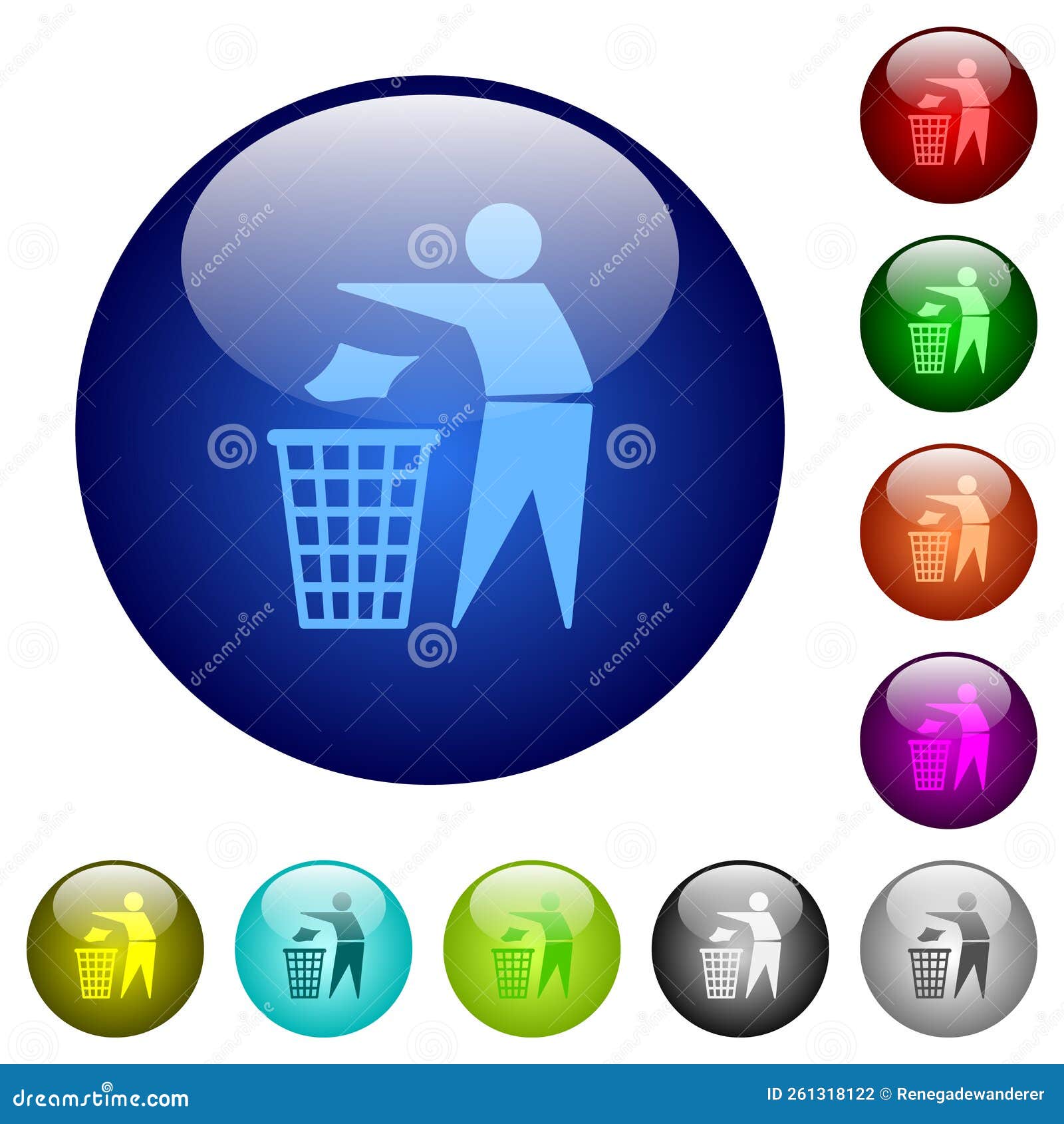 Tidy Man Solid Color Glass Buttons Stock Vector - Illustration of ...