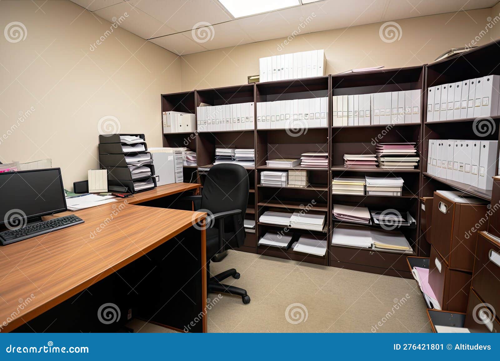 A Tidy Office with Neatly Organized Documents and Files, Ready for ...