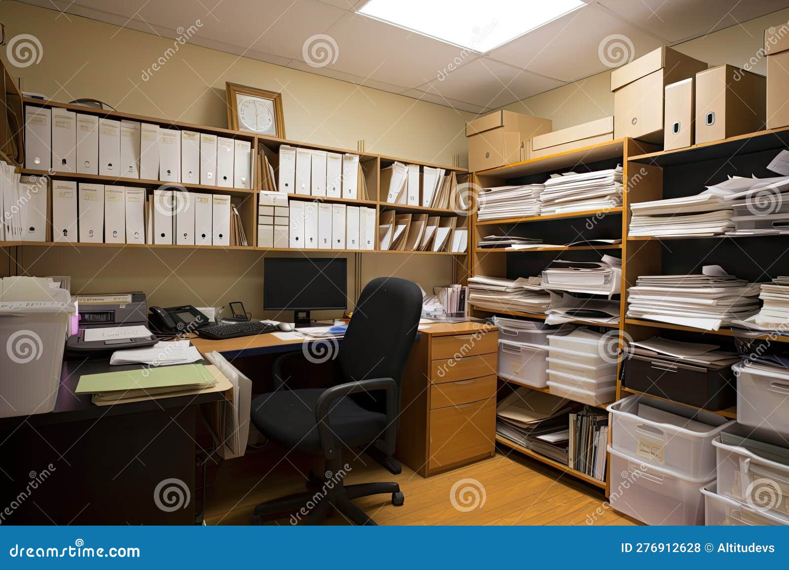 A Tidy Office with Neatly Organized Documents and Files, Ready for ...