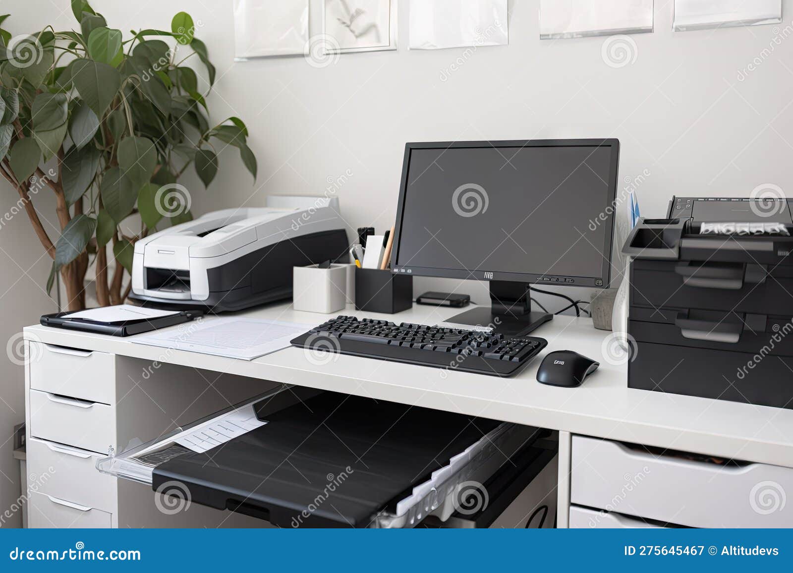A Tidy and Organized Office Workspace, with a Desktop Computer and ...