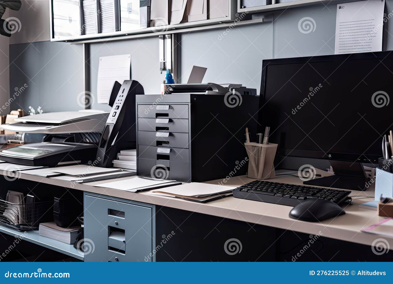 A Tidy and Organized Office Workspace, with a Desktop Computer and ...